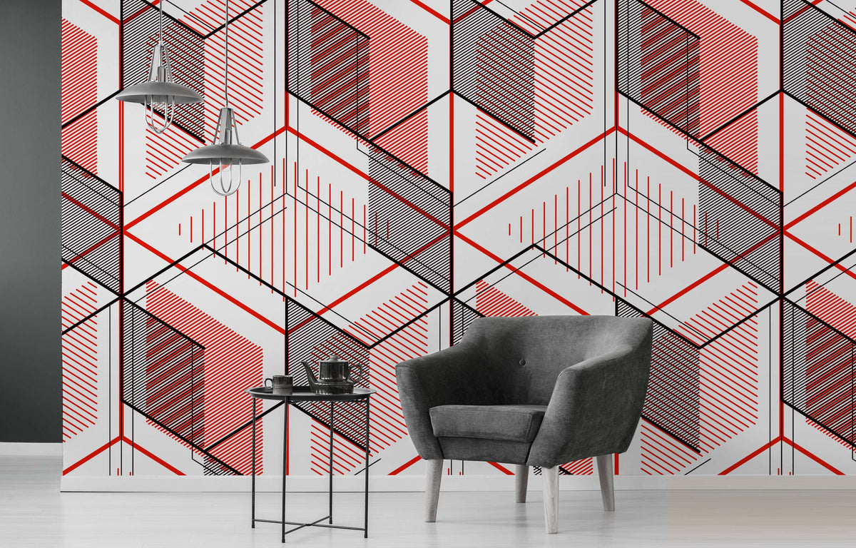 GLASS CEILING RED WALL WRAP