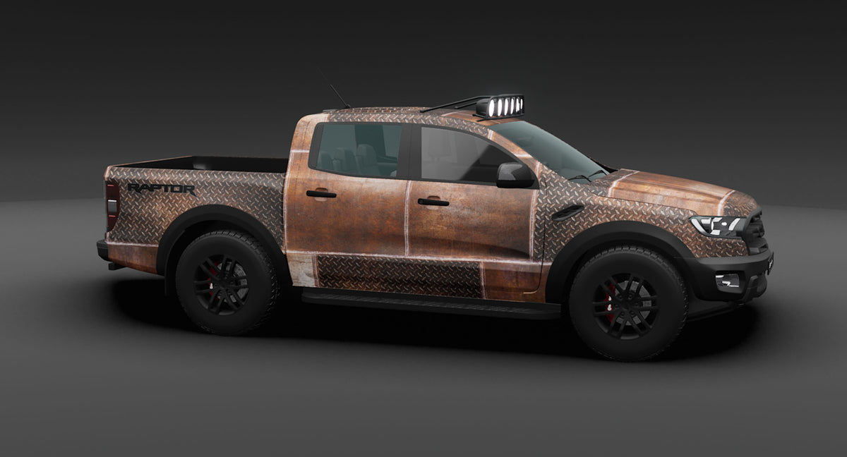 WELDED DIAMOND PLATE WEATHERED